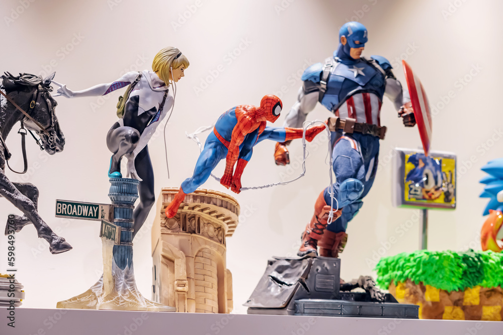 17 January 2023, Dubai, UAE: Captain America, Spiderman and other ...