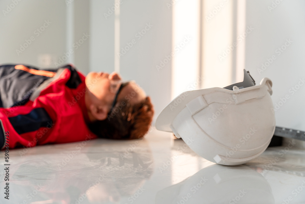 Accident of Construction Worker Heat Stroke or Heat exhaustion in body ...