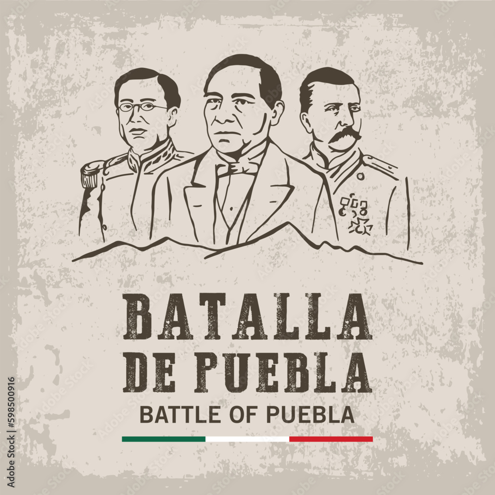 VECTORS. Banner for the Battle of Puebla in Mexico, May 5. The Mexican ...