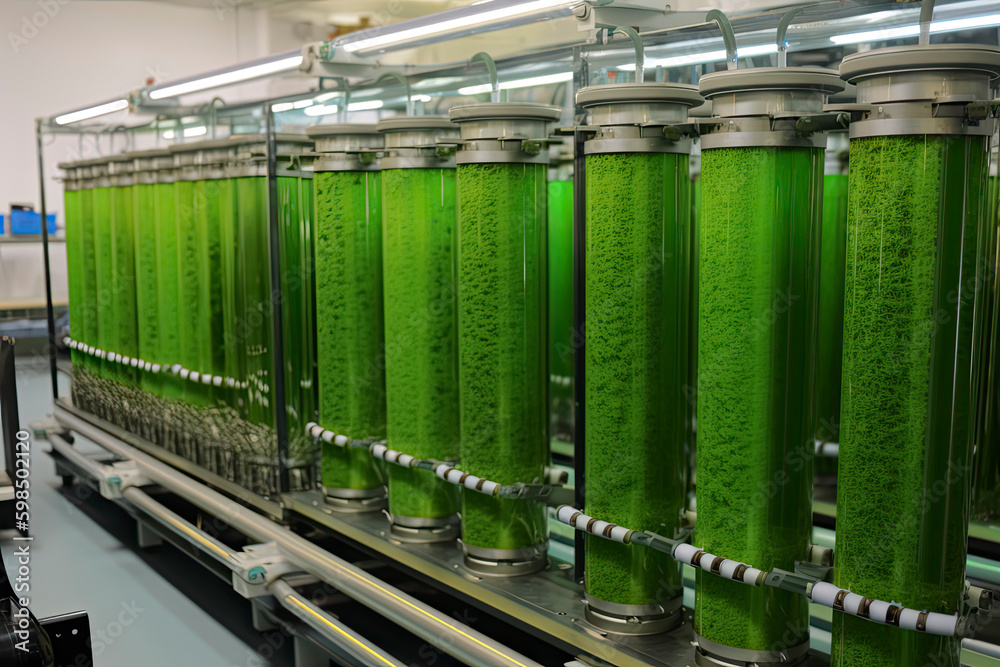 Fotografía Tubular Algae Bioreactors Fixing CO2 To Produce Biofuel ...