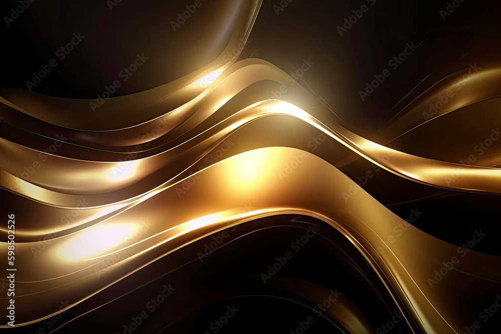 Abstract golden shapes with light effect background Stock Illustration ...