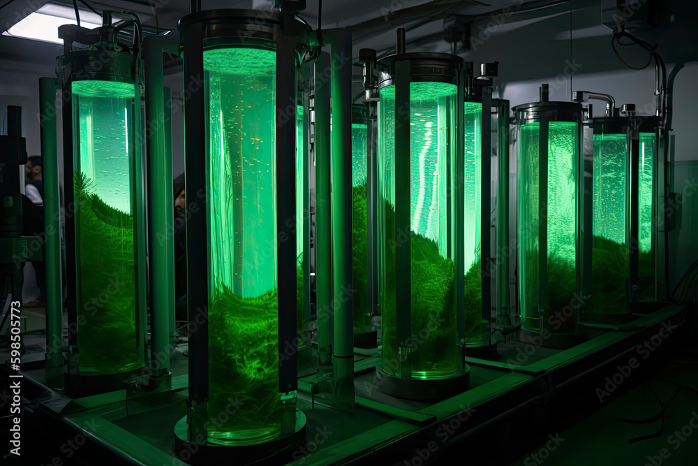 Tubular Algae Bioreactors Fixing CO2 To Produce Biofuel Stock Illustration | Adobe Stock