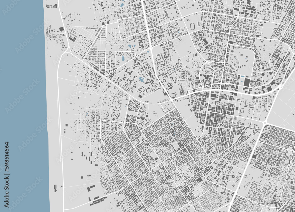 Nouakchott, Mauritania, map. Detailed map of Nouakchott city ...