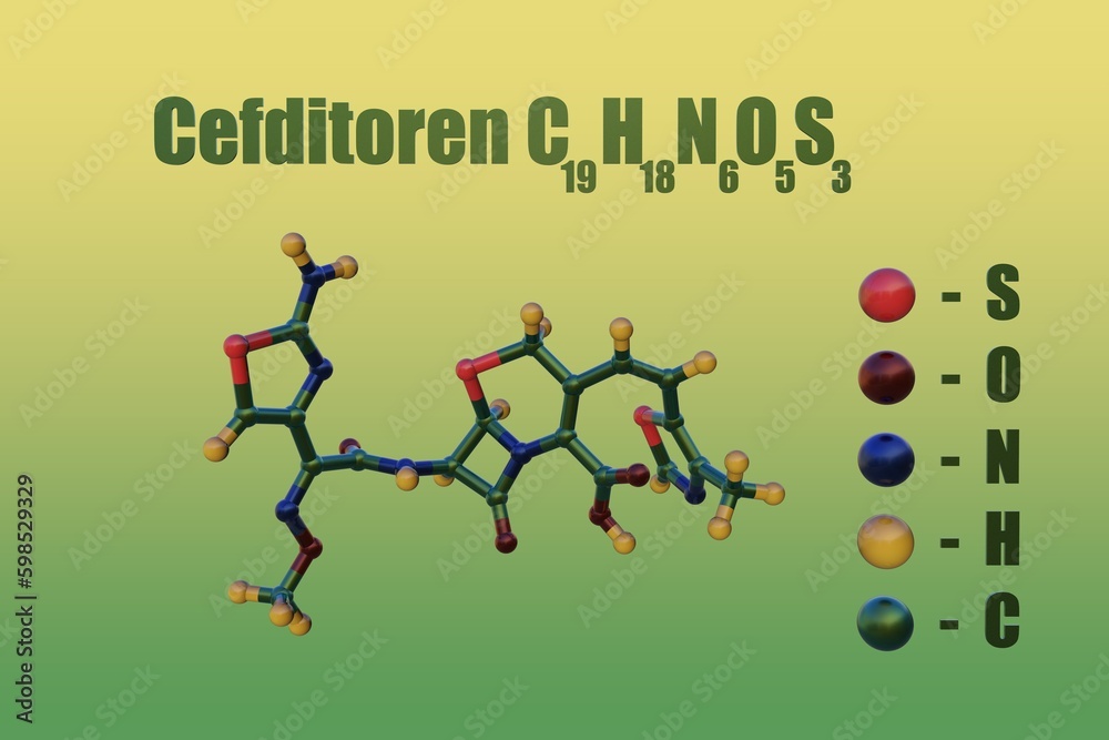 Cefditoren, an oral, broad-spectrum antibiotic. Structural chemical ...