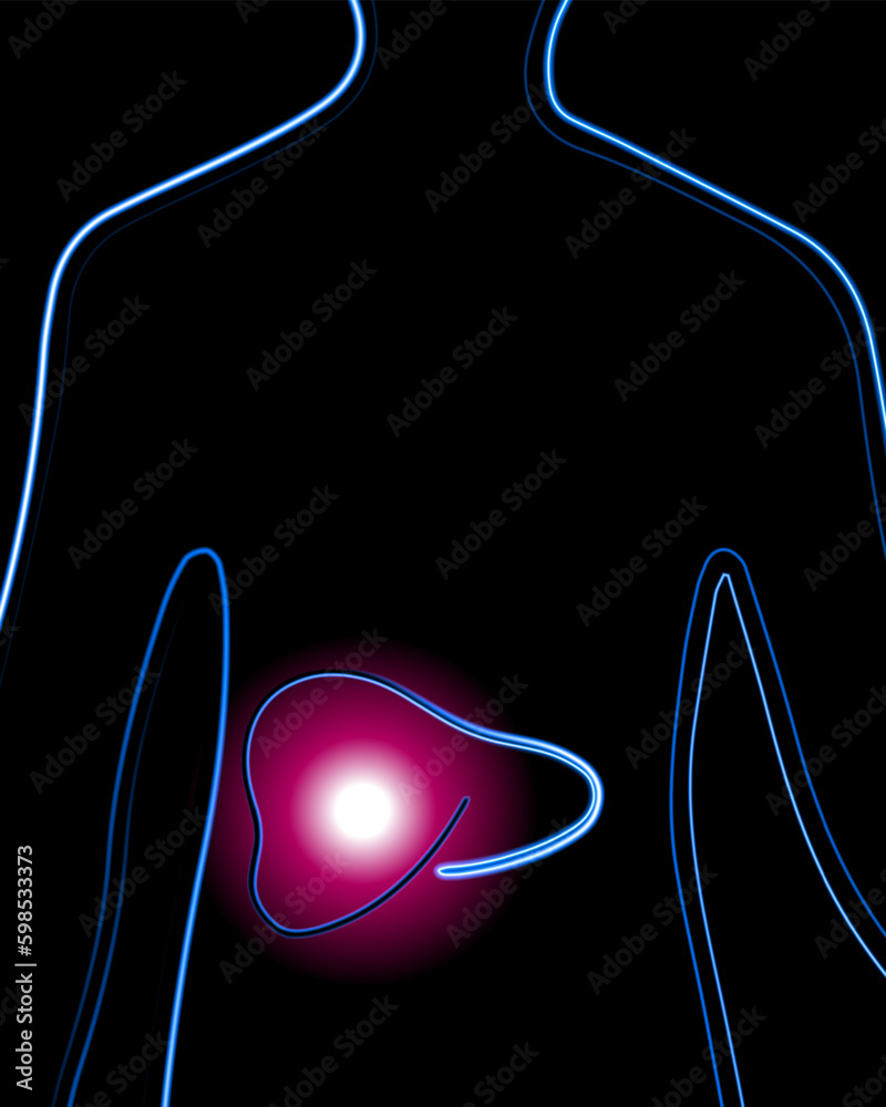 Vector isolated illustration of liver diseases. Concentration of pain ...