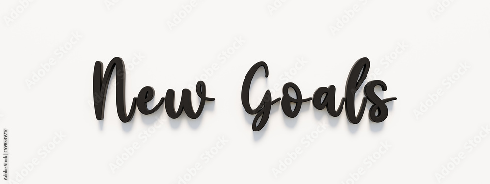 Illustrazione Stock New goals. Handwritten black letters against white ...