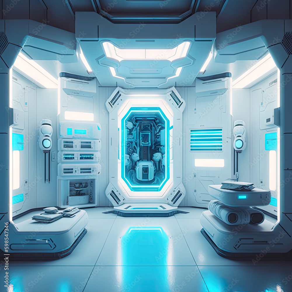 Futuristic Architecture Sci-Fi Hallway and Corridor Interior of ...