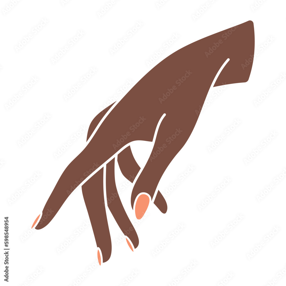 Female hand pose. Reaches for something with the palm down. Arm of a ...