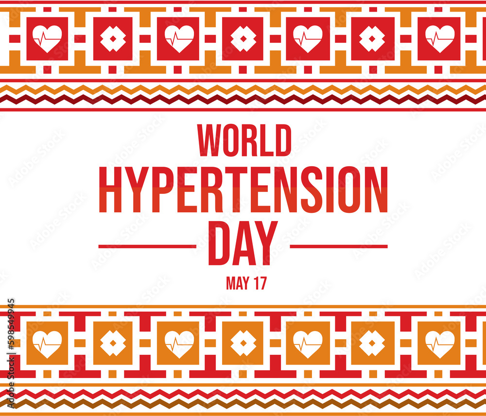 World Hypertension Day backdrop with red and orange typography along ...