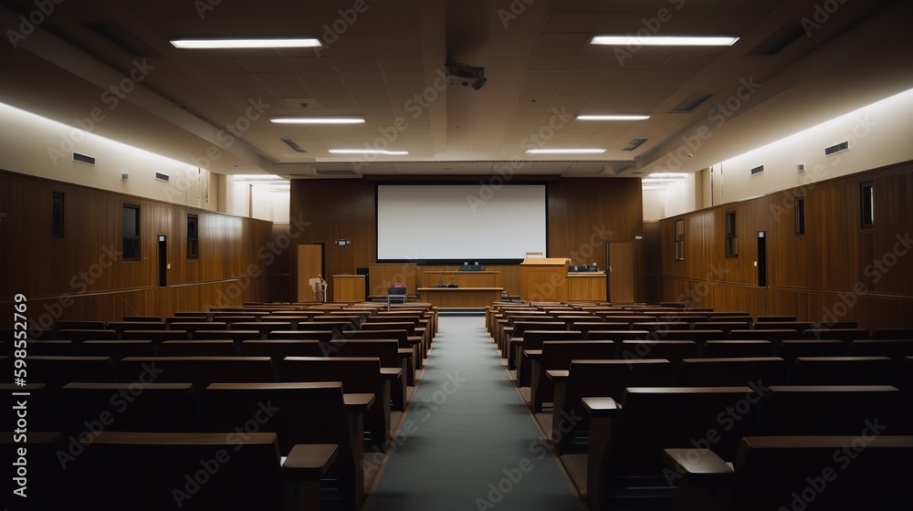 Illustration of spacious hall for lectures and presentations. Big ...