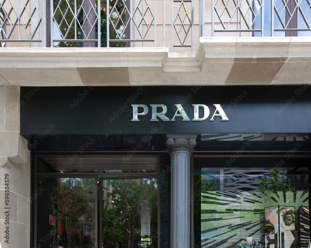 The Prada shop located on Passeig de Gracia, one of the most expensive ...