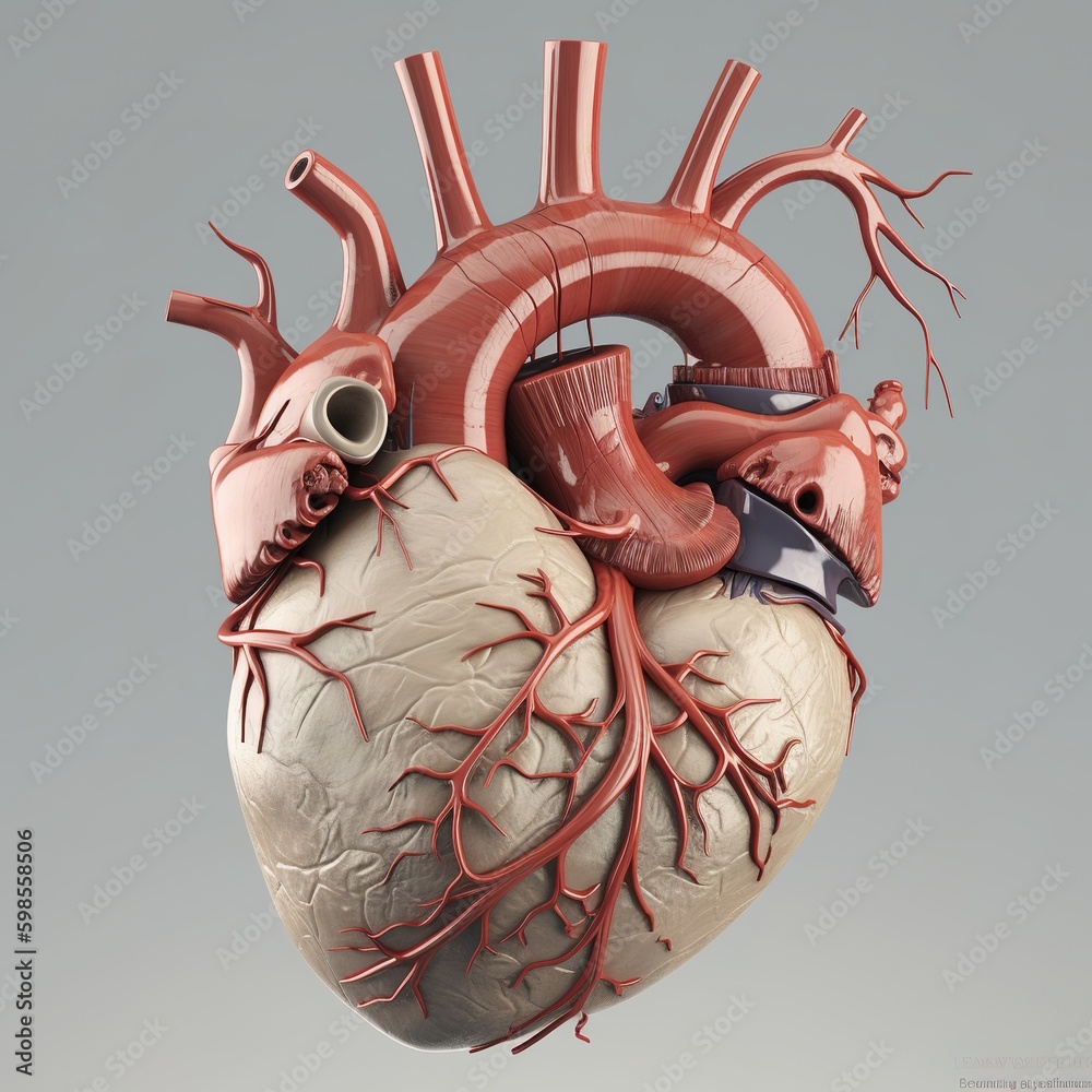 human heart. Heart anatomically accurate with venous system. generative ...