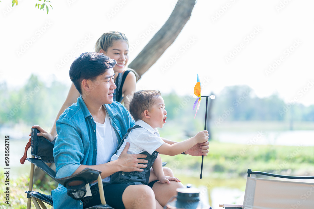 Family enjoying a camping holiday in the countryside ,Camping, travel ...
