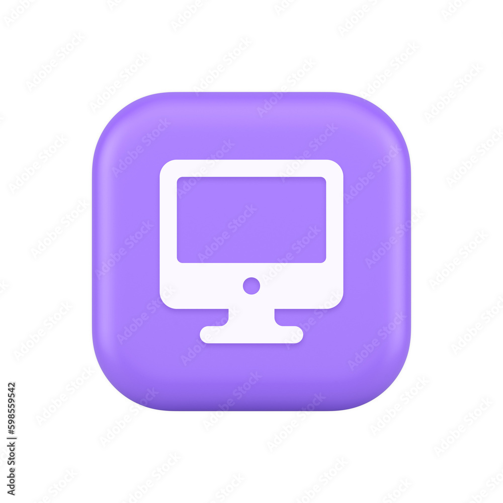 Computer monitor connection button cyberspace digital technology 3d ...