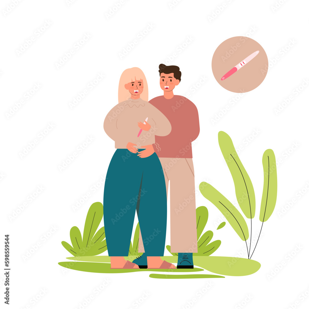 Happy relationship and expecting for baby concept. Happy couple man and ...