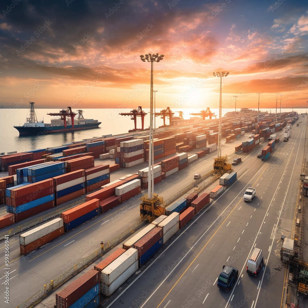 Transportation And Logistic Network Distribution Growth Container