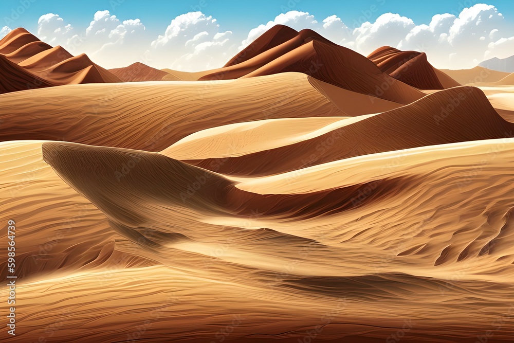 Beautiful Desert Sand in Bright Daylight on a Summer Day. 2d Animation ...