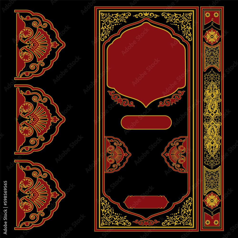 Islamic book cover design and Arabic border Background Stock Vector ...