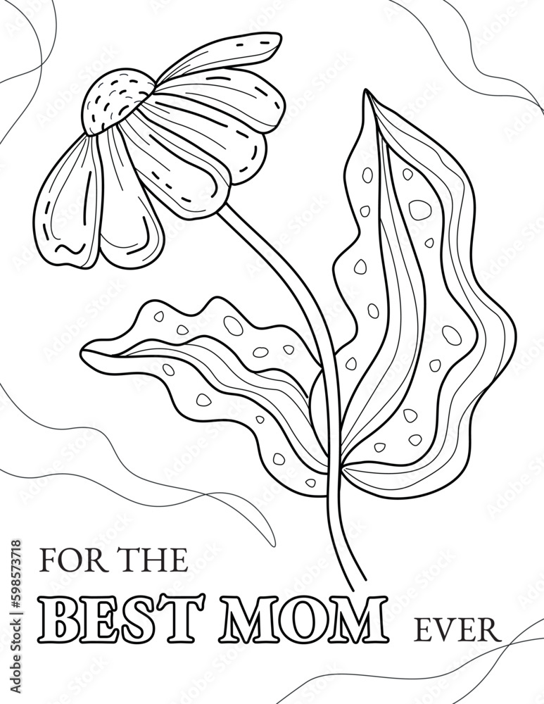 Happy Mother's day! Hand drawn coloring pages for kids and adults ...