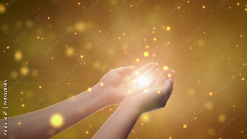 Conceptual Visualization Of Male Or Female Hands Reaching Out In Prayer ...