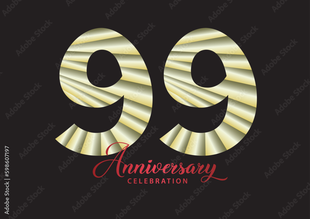 99 year anniversary celebration logotype vector, 99 number design, 99th ...