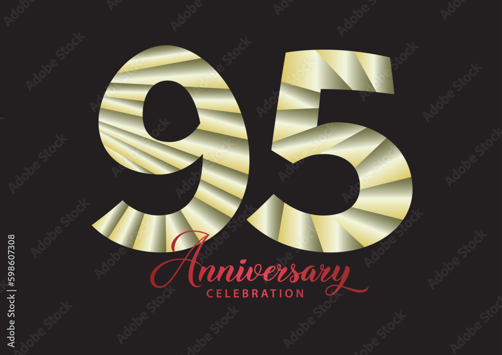 95 year anniversary celebration logotype vector, 95 number design, 95th ...