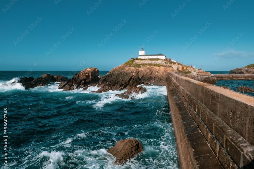 Tapia de Casariego, Asturias, Spain - April 1, 2023: Lighthouse on ...