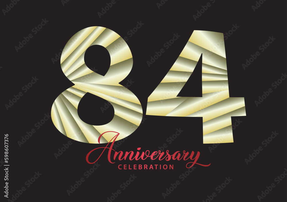 84 year anniversary celebration logotype vector, 84 number design, 84th ...