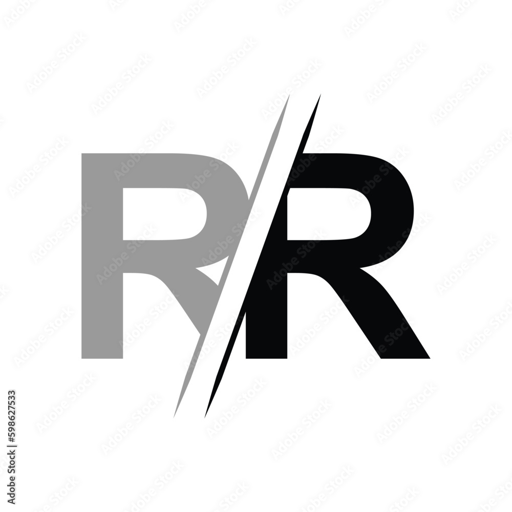 RR letter logo design template elements. RR letter vector logo. Stock ...