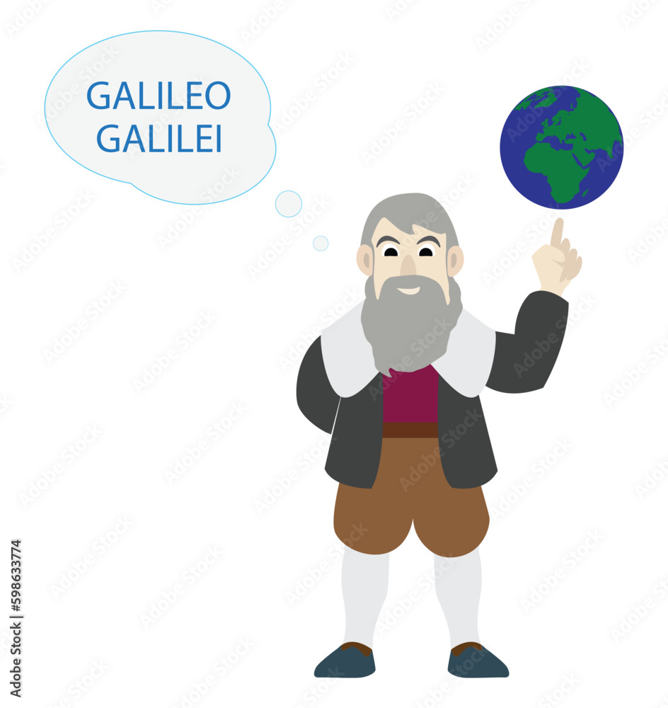 illustration of physics, Galileo's theory of the world, Galileo's ...