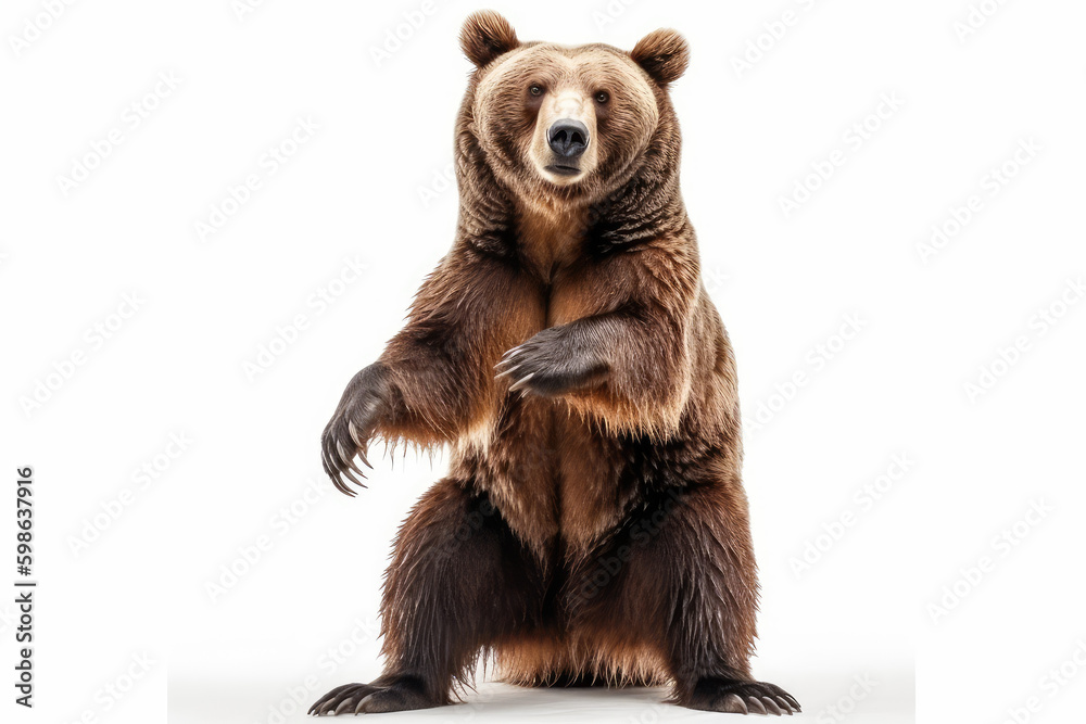 Powerful Majestic Bear Pose. Impressive picture of a big brown bear ...