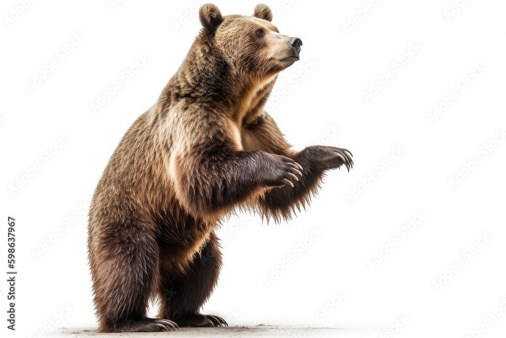 Powerful Majestic Bear Pose. Impressive picture of a big brown bear ...