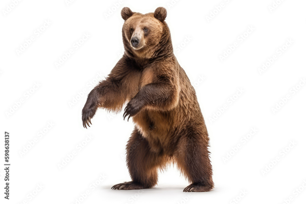 Powerful Majestic Bear Pose. Impressive picture of a big brown bear ...
