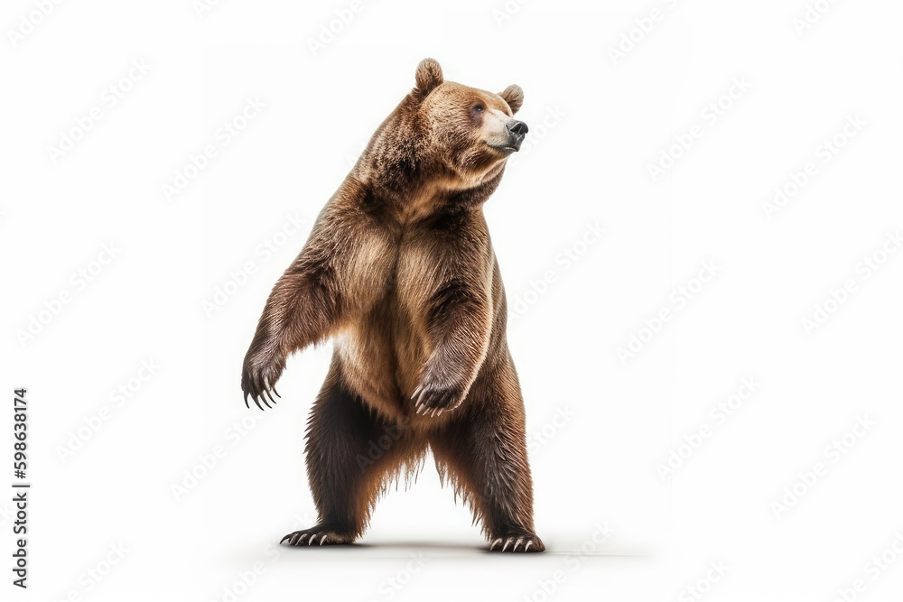 Powerful Majestic Bear Pose. Impressive picture of a big brown bear ...