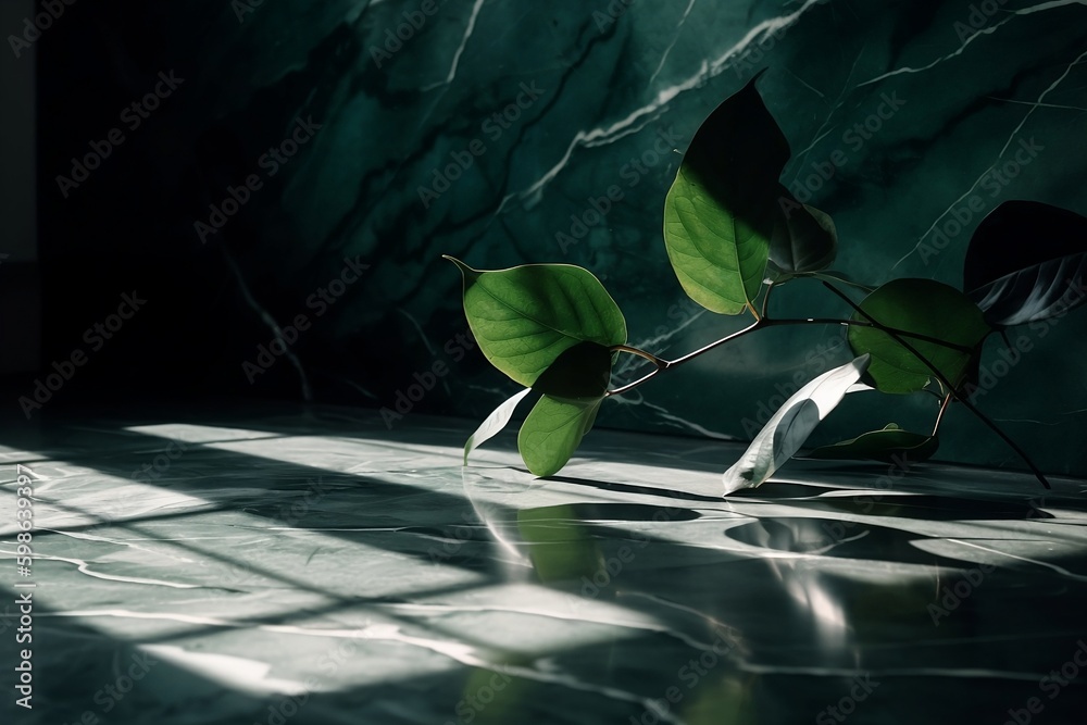 Nature-inspired shadow play on a textured background with copy space ...