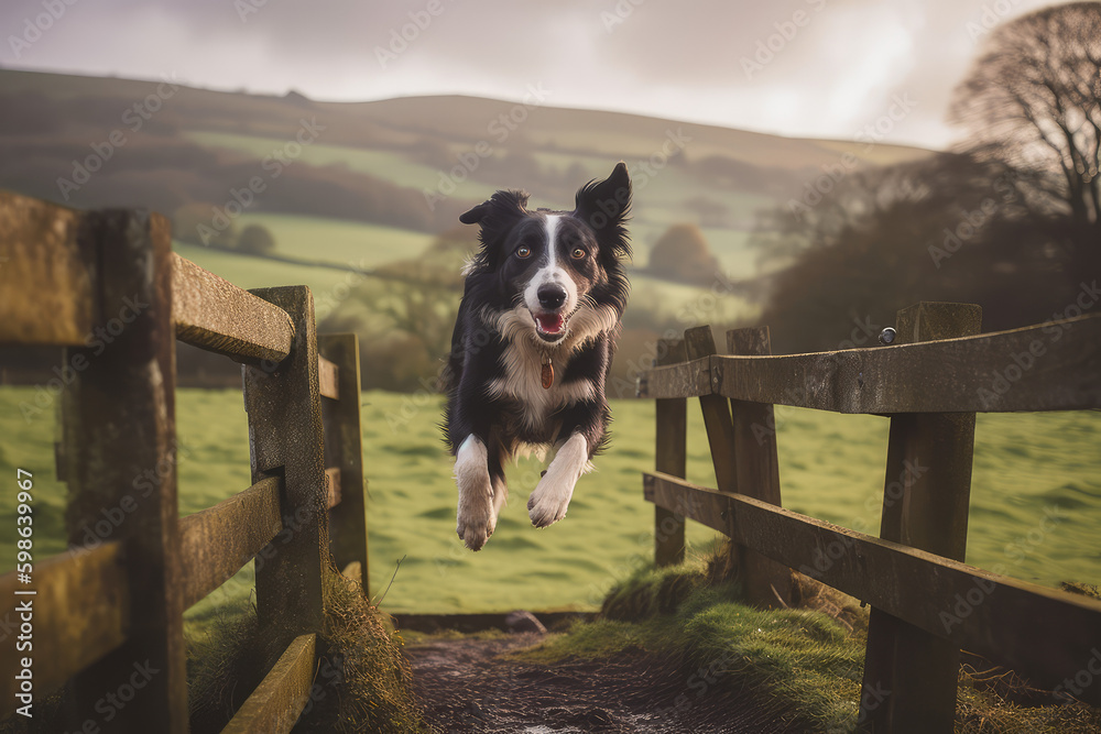 Agile Border Collie Leap. Impressive photo of a Border Collie ...
