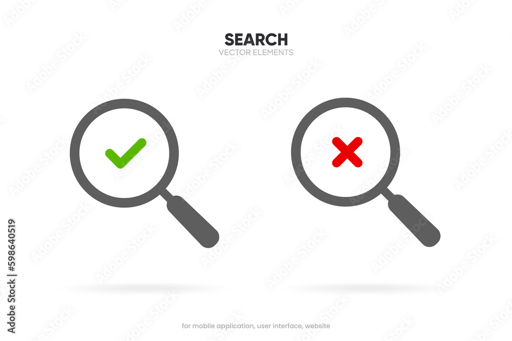 Yes or no icon. Green tick symbol and red cross sign in circle ...