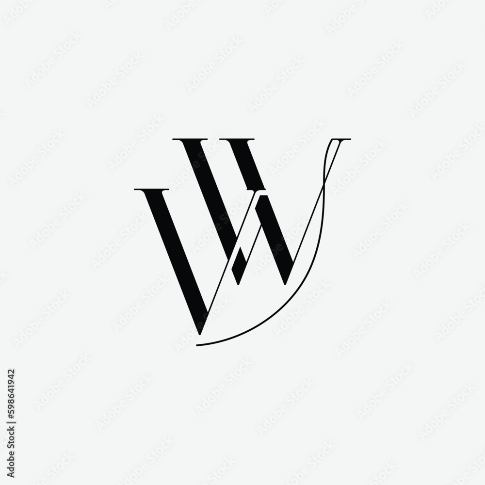 Initial letter VW logo design creative modern symbol icon monogram ...