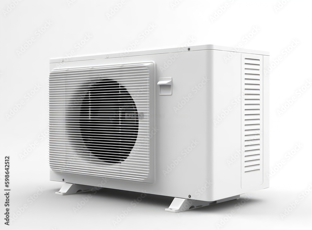 Air condition outdoor unit compressor isolated on white background ...