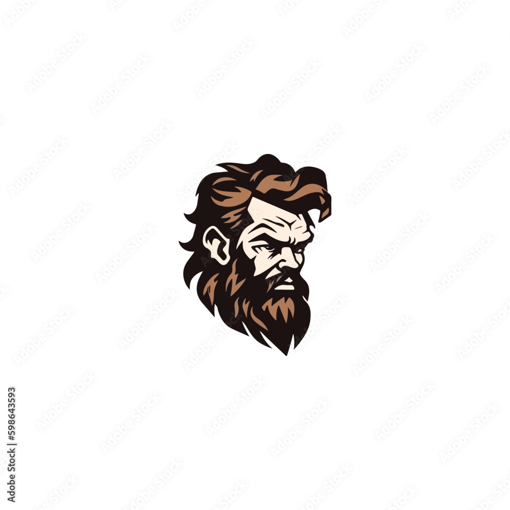 primitive caveman logo, an extinct species of archaic humans viewed ...