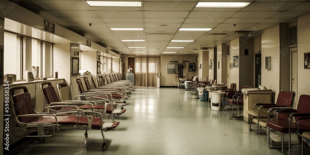 Photo & Art Print An overfilled hospital waiting room, highlighting the ...