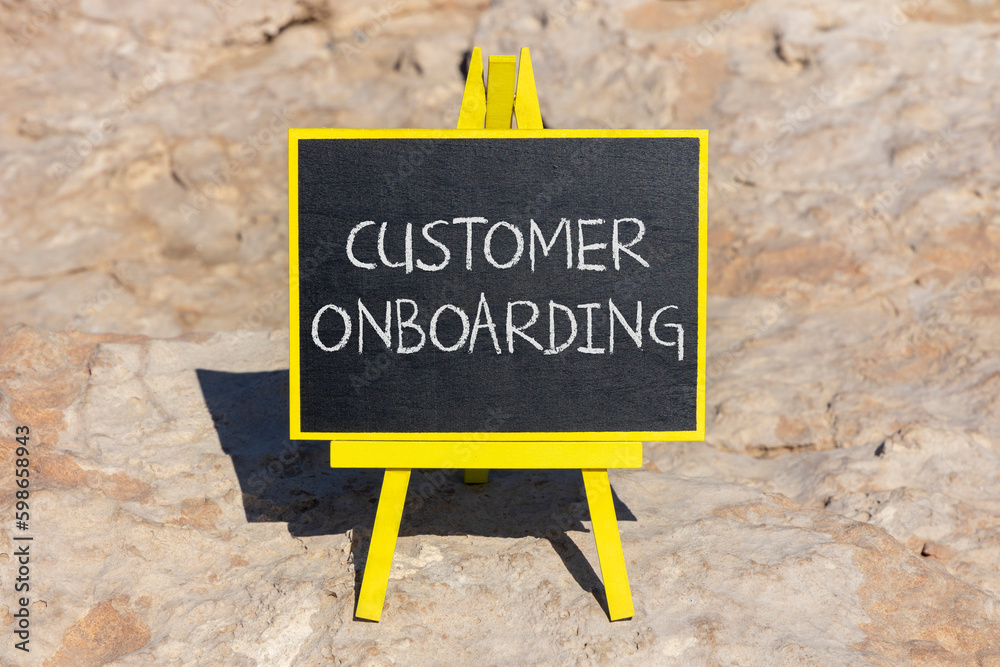 Customer onboarding symbol. Concept words Customer onboarding on black ...