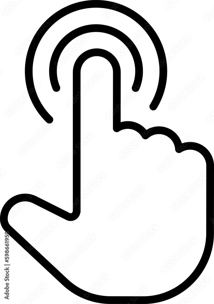 Hand Mouse Pointer Pictogram on Transparent Background. Finger Web Click Pointer Line and ...
