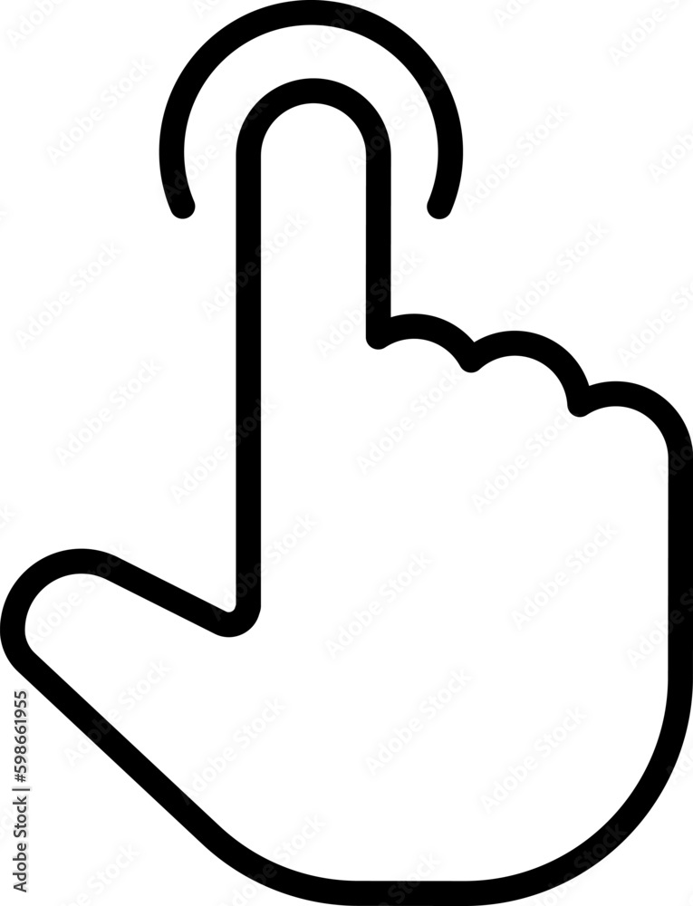 Hand Mouse Pointer Pictogram on Transparent Background. Finger Web Click Pointer Line and ...