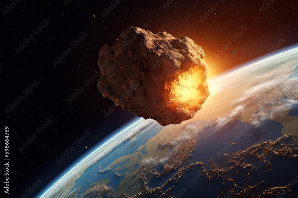 Big and small asteroids near planet Earth. Potentially hazardous ...