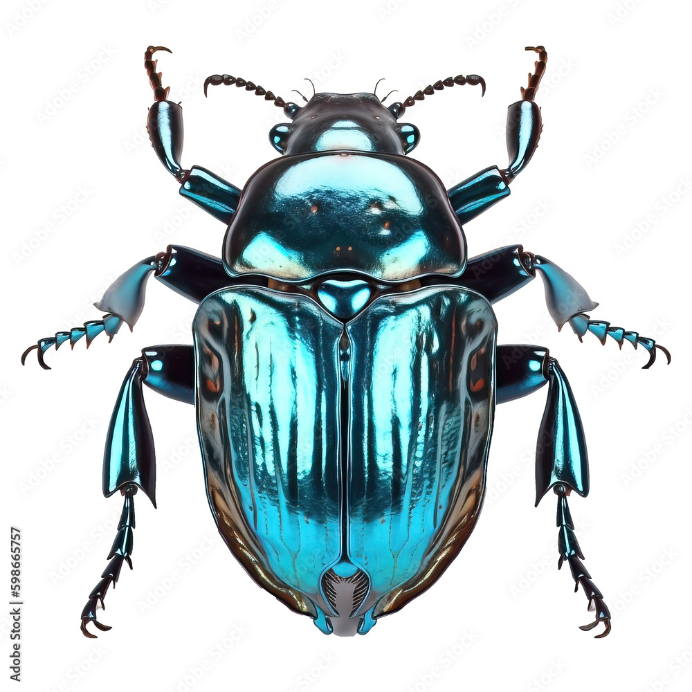 Isolated Iridescent blue beetle on transparent background, cutout ...