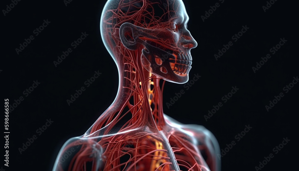 Transparent anatomy illustration reveals human internal organs ...