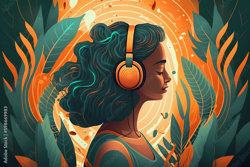 The concept of healing sounds therapy. Sound vibrations and balance ...