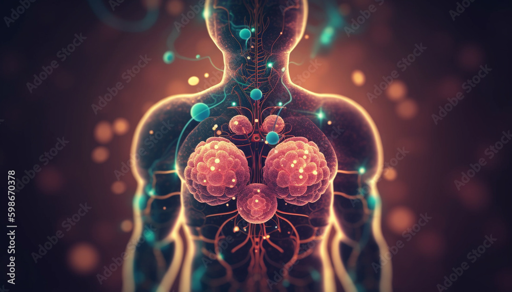 Human anatomy illustrated organs, cells, and illness generated by AI ...