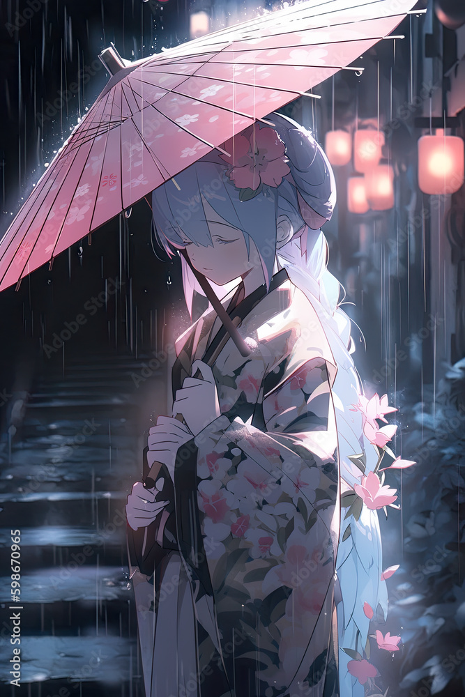 A cute anime-style virtual idol, vtuber, or digital character with a ...